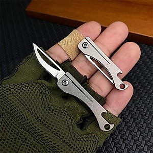 Titanium Alloy EDC Pocket Knife Folding Pocket Knife - Razor Sharp,Ultralightt, Multi-Tool with Bottle Opener for Camping Hiking Everyday Carry