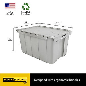CX 26-Gallon Heavy Duty Tough Storage Container with Flip Lid, (15.3”H x 19.2”W x 28.4”D), Weather-Resistant Design and Stackable Organization Tote [3 Pack]