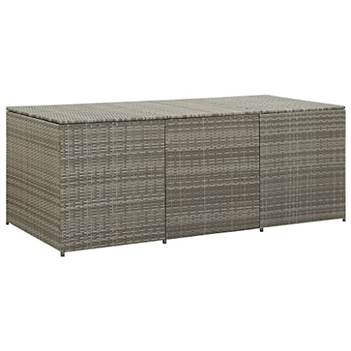 YEZIYIYFOB 320 gal Outdoor Storage Box Large Deck Box Taupe Grey Rattan Patio Storage Box Garden Storage Suncast Chest Container Poly Cabinet for Lawn Backyard 70.8"x35.4"x29.5" Grey NOT WATERPROOF