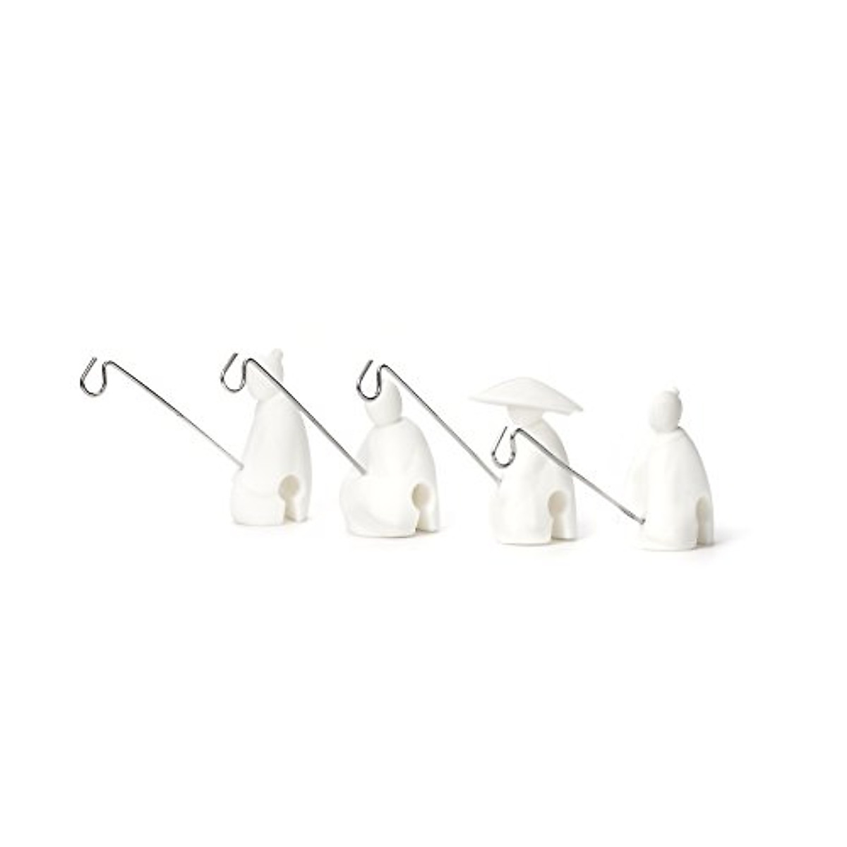 Kikkerland Jiang Taigong Tea Bag Holder (Set of 4), White