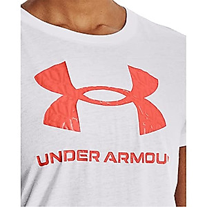 Under Armour Womens Live Sportstyle Graphic Short Sleeve Crew Neck T-Shirt, White (107)/White, Medium