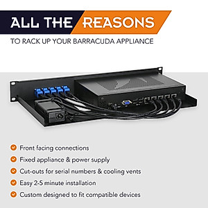 Barracuda Firewall Appliance Rack Mount - 1.3U Server Rack Shelf with Easy Access Front Network Connections, Properly Vented, Customized 19 Inch Rack - RM-BC-T1 by Rackmount.IT