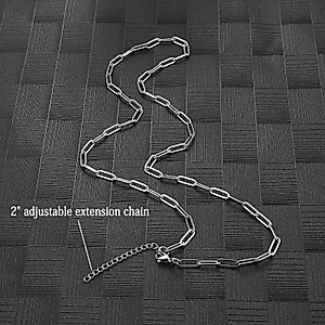 Sunling Stainless Steel Dainty Paperclip Link Chain Necklace for Women with Extension - Silver and Gold Color
