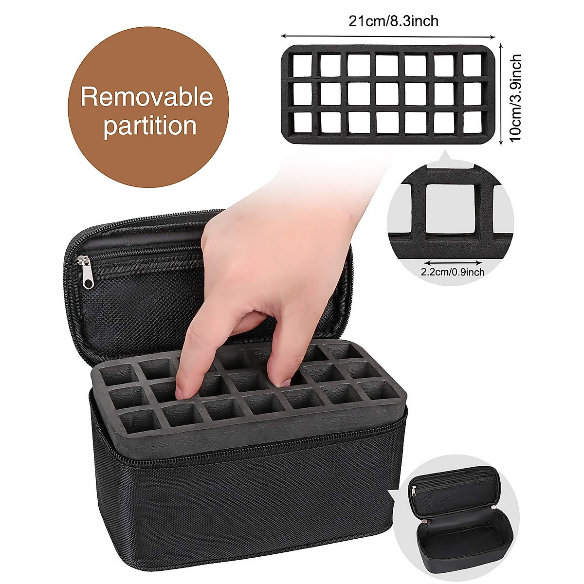 Lipstick Organizer Bag Lip Gloss Lip Balm Case Chapstick Holder Bag Makeup Artist Lipstick Bag With Compartment Cosmetic Bag Gift for Women(Black-21holder)