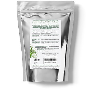 Organic Dried Lemongrass Tea 4 oz. (113g), USDA Certified Organic Lemon Grass Herbs Leaf, Lemin Grass, Te De Limon, Fever Grass, Lemingrass Loose Leaves, Dried Lemongrass Bulk