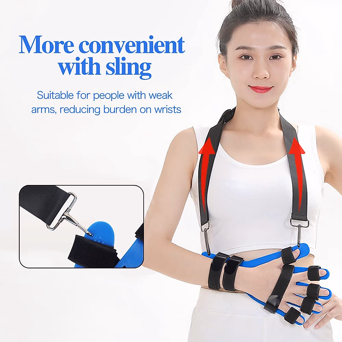 MEETCARE Hand Wrist Orthosis Separate, Breathable Finger Splint Fingerboard Flex Spasm Extension Board Splint Finger Training Stroke Device Therapy for Both Finger Fractures,Wounds,Hemiplegia