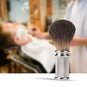 CSB Hand Made Pure Black Badger Hair Shave Brush with Chrome Metal Handle