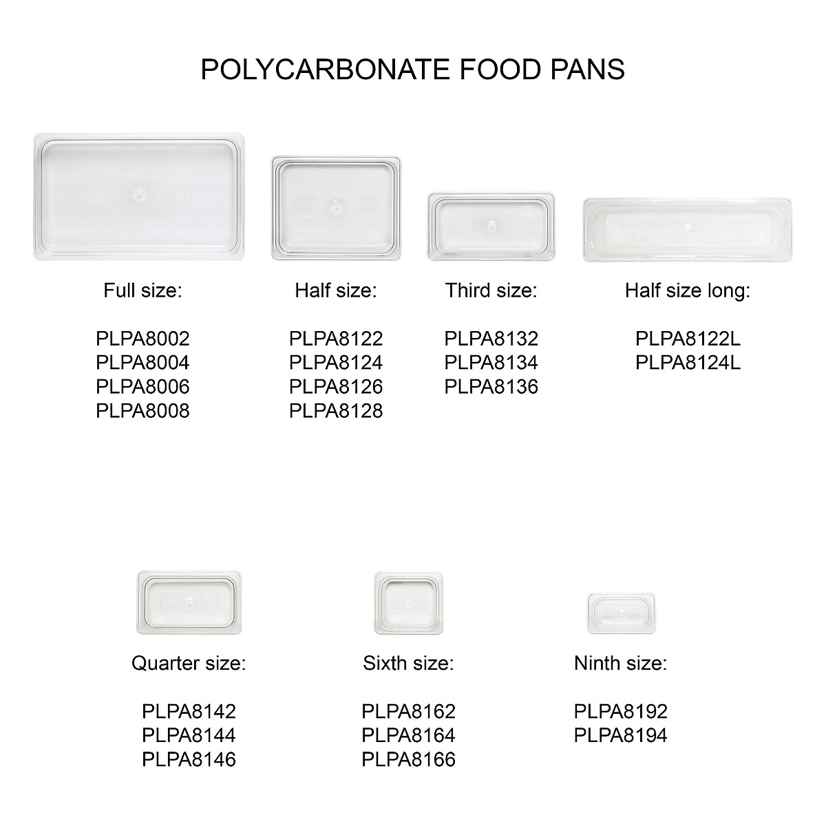 Excellante 849851006942 Deep Polycarbonate Food Pan, 4", Full Size