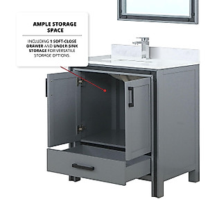 Bell+Modern Augustine 30 in W x 22 in D Dark Grey Bath Vanity