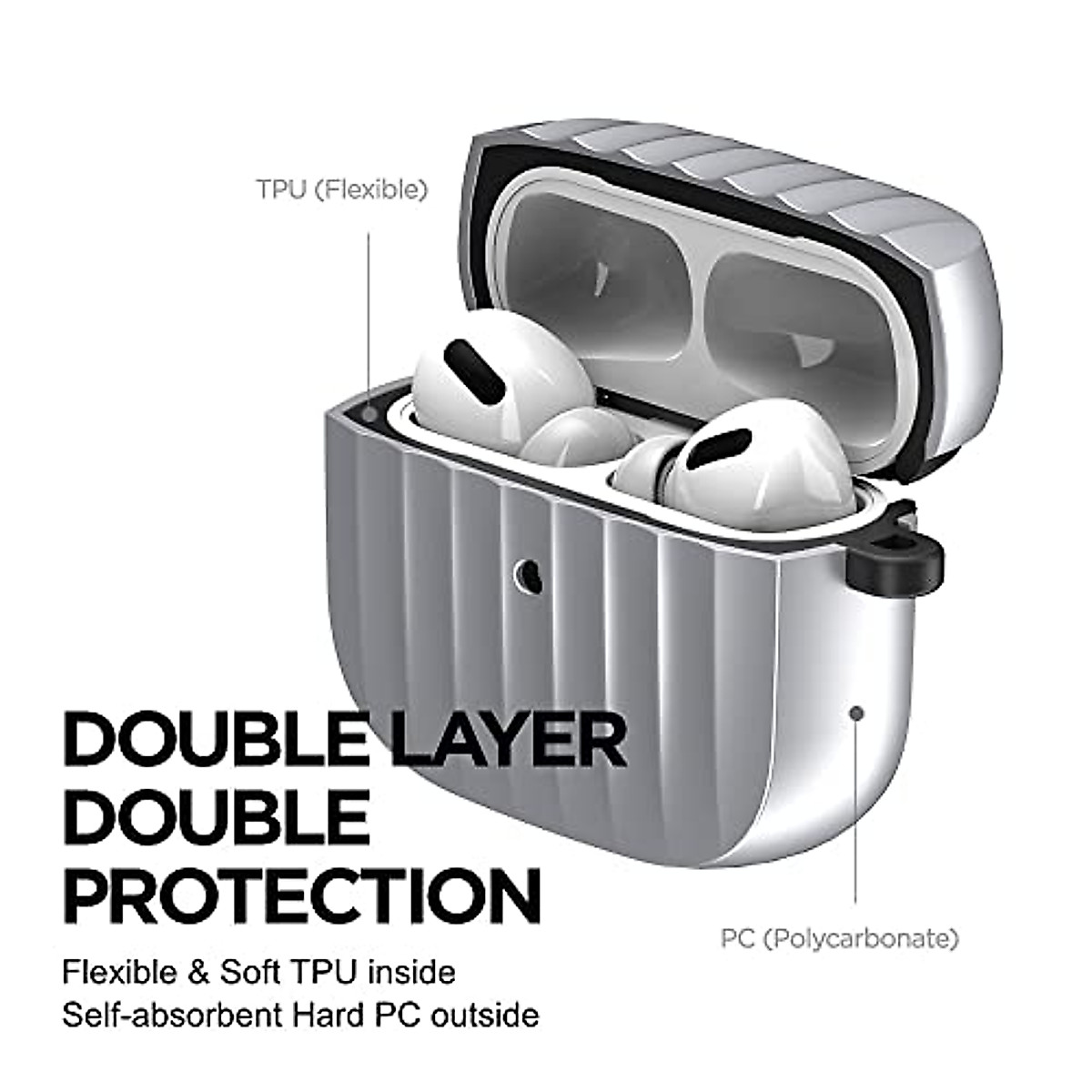 K-Max Soft Hard Case Compatible with AirPods 3rd Generation Case(2021), [Case Cover+Keychain+Silicone Strap] Wireless Charging, Double Layers Protection for AirPods 3(Sand)…