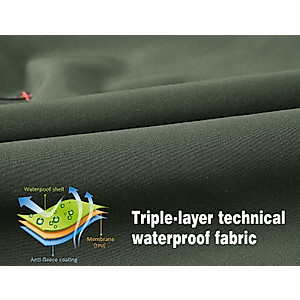 Rdruko Women's Hiking Pants Outdoor Waterproof Windproof Softshell Fleece Slim Snow Ski Pants(Green, US M)