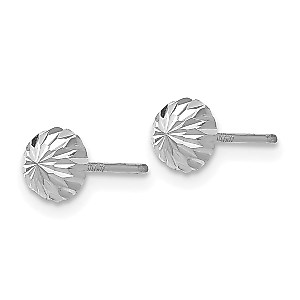 14K White Gold Half Ball Stud Earrings