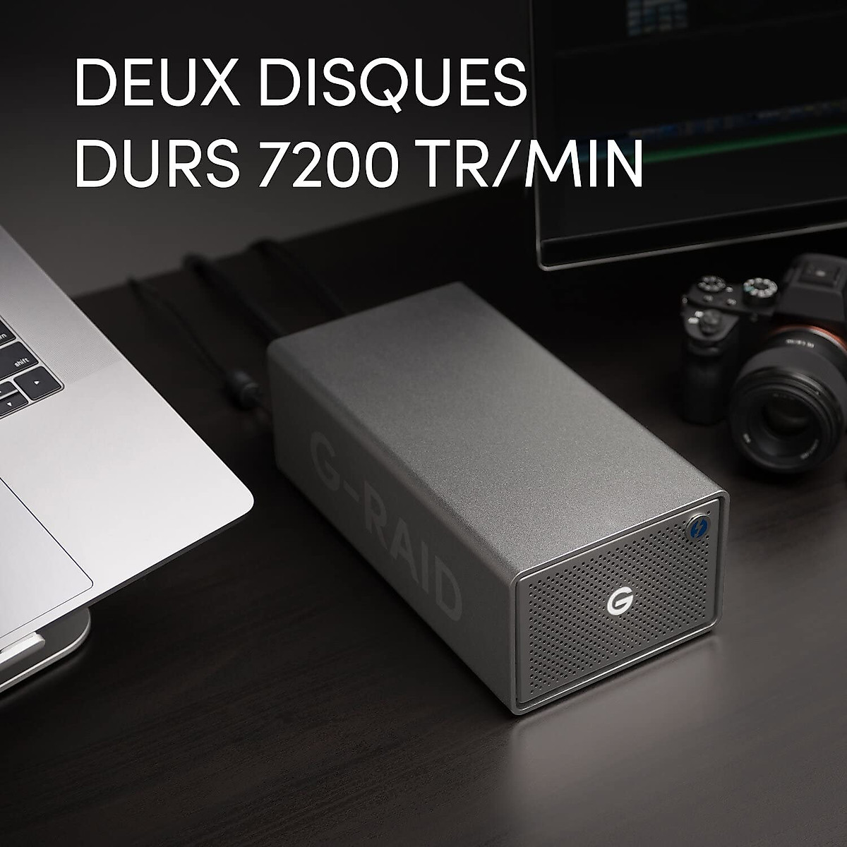 SanDisk Professional 12TB G-RAID 2, Enterprise-Class 2-Bay Desktop Drive, 7200RPM Ultrastar Drive Inside, Thunderbolt 3, USB-C, HDMI Port, Hardware RAID