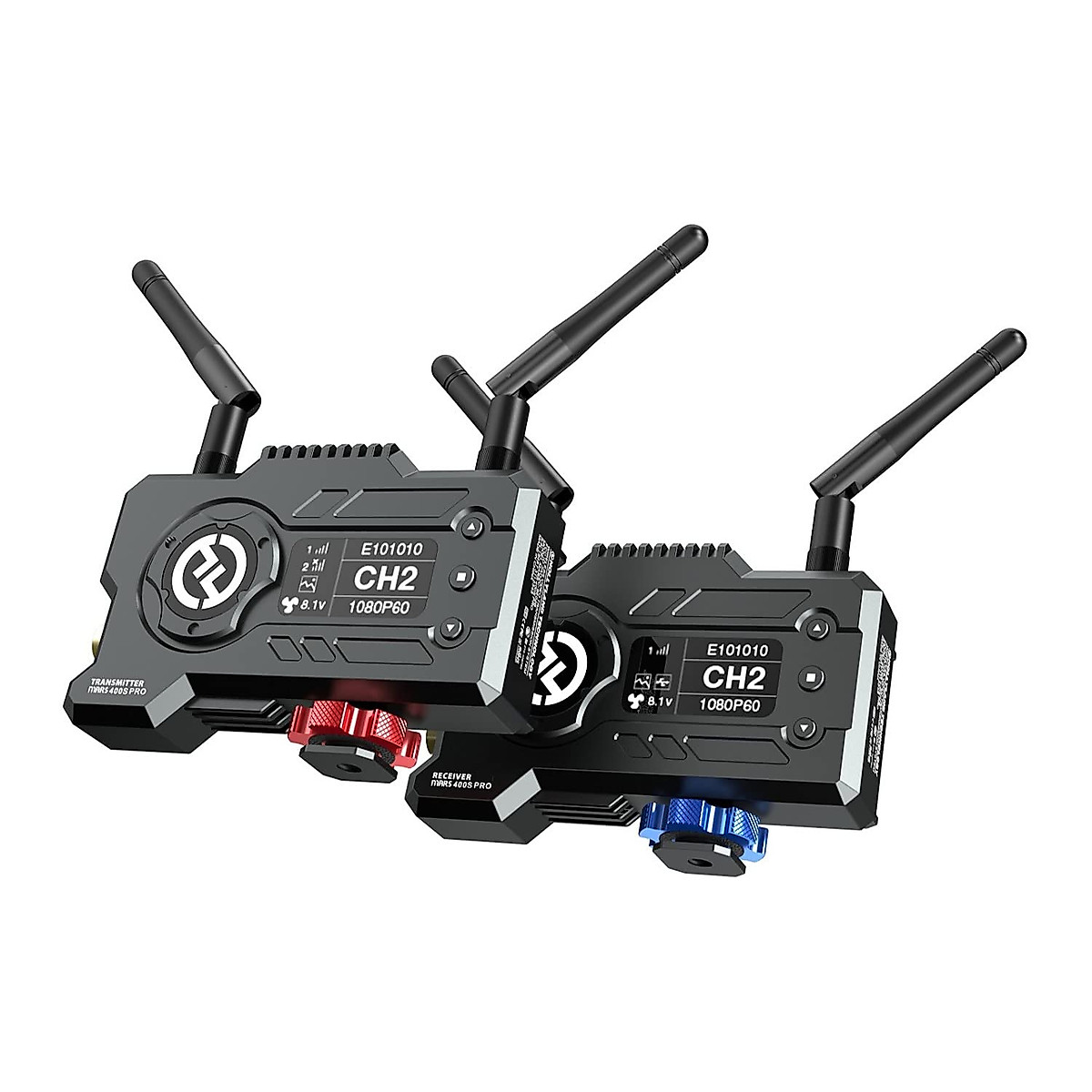 Hollyland Mars 400S PRO SDI/HDMI Wireless Video Transmission System with Koah Triple Shoe Bracket, and Koah 2-Pack Sony NP-F570 Rechargeable 3350mAh Battery and Dual USB-C LCD Charger Bundle (4 Items)