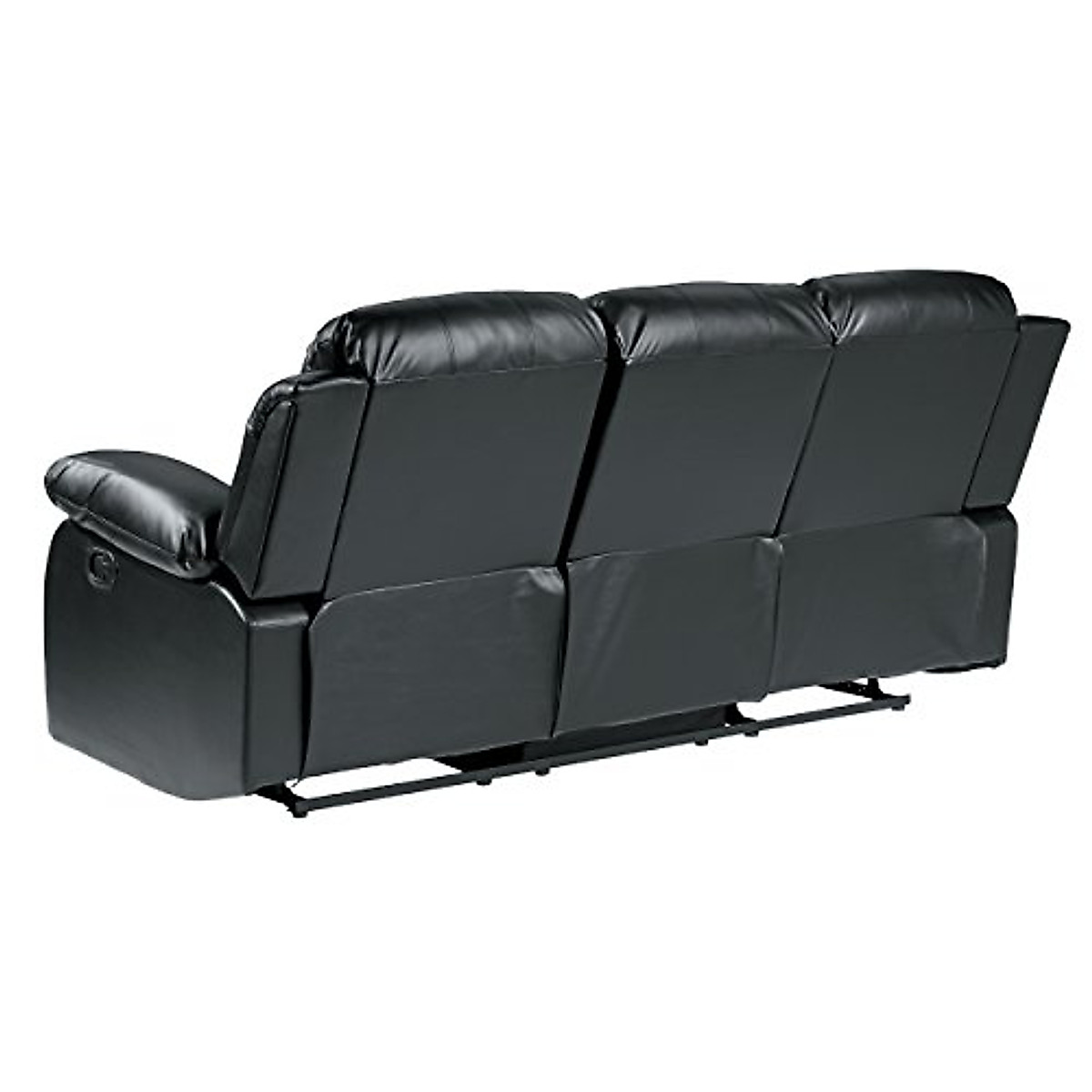 Homelegance Resonance 83" Bonded Leather Double Reclining Sofa, Black