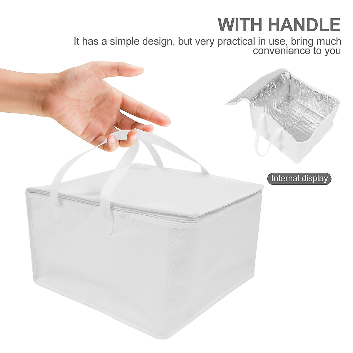 Hemoton Insulated Shopping Tote Insulated Food Bag Food Storage Bag Hot and Cold Thermal Insulated Food Carrier Large Capacity Warming Bag for Travel Picnic Hiking Outdoor Cake Packing Bag