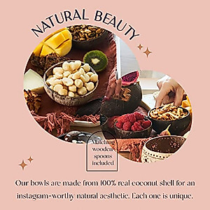 COCOBOWLCO Mini Coconut Bowls, Charcuterie Accessories for Cheese, Charcuterie Board Sauce Cups, Charcuterie Cup, Dipping Bowl, Prep Bowl, Pinch Bowls, Condiment Bowls