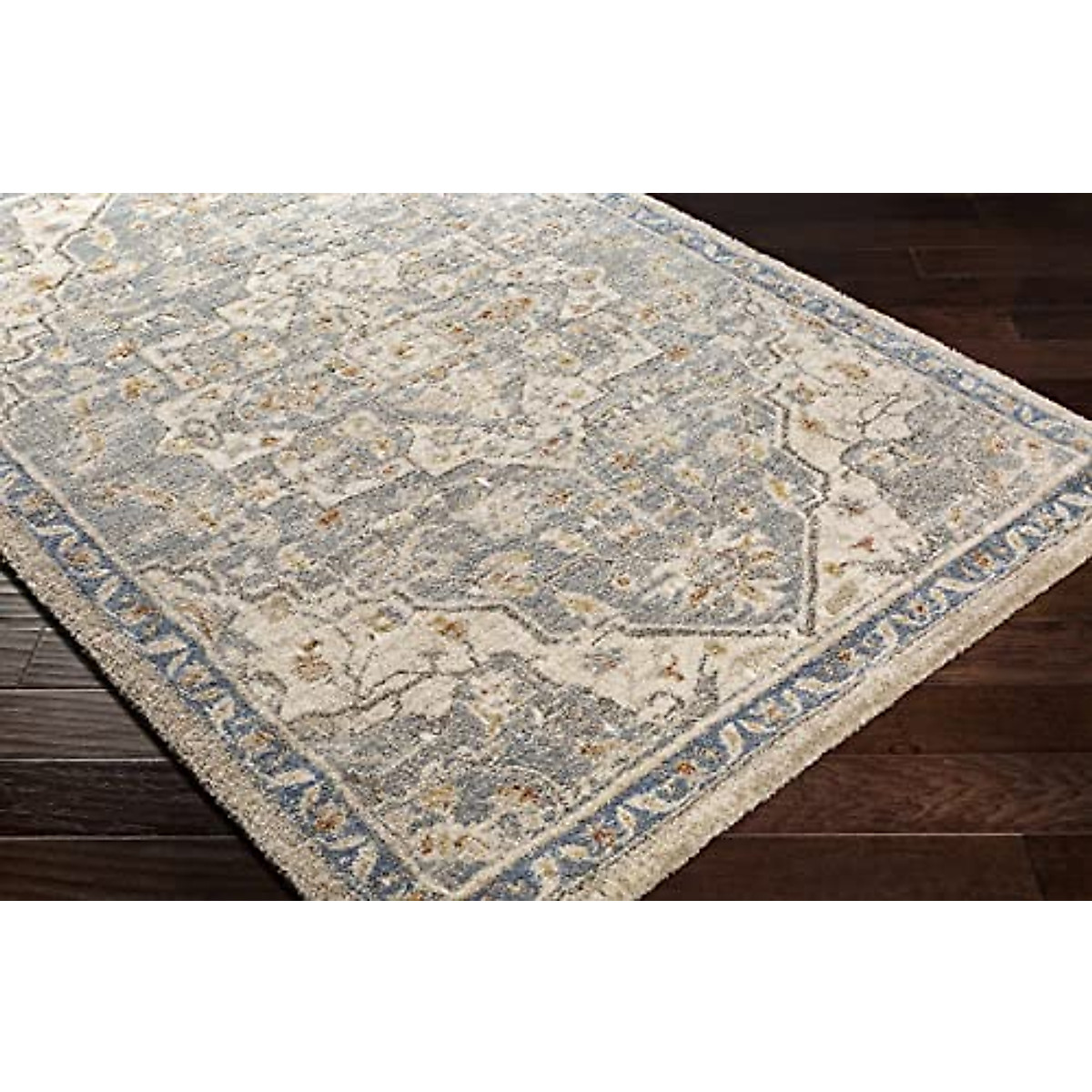 Hauteloom Chesnee Living Room, Bedroom Area Rug - Updated Traditional - High Pile - Blue, Yellow - 7'10"