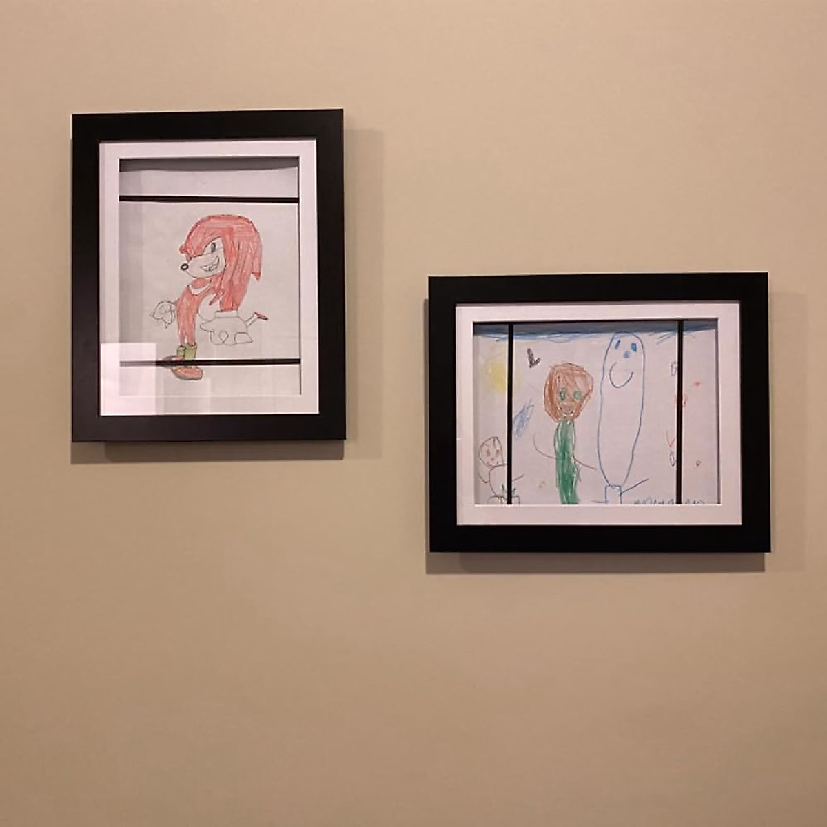 BOPART 2pcs Kids Art Frames Changeable Display 8.5x11 with Mat or 10x12.5 without Mat, Front Opening Kid Artwork Picture Frame Great for Children's Drawing Art Projects Storage Holds 100 Pieces