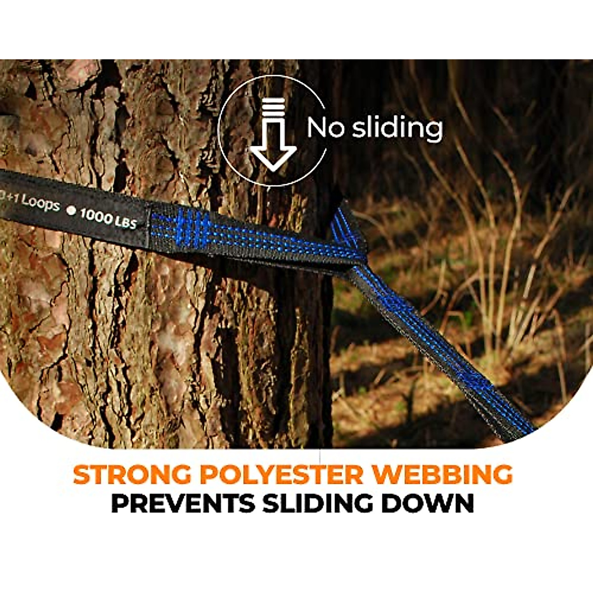 Foxelli Hammock Straps XL – Camping Hammock Tree Straps Set (2 Straps & Carrying Bag), 20 ft Long Combined, 40+2 Loops, 2000 LBS No-Stretch Heavy Duty Straps for Hammock Suspension System Kit