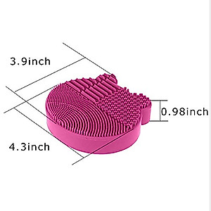 Makeup Brush Cleaning Mat,2 in 1 Makeup Brush Holder for Washing and Holder, Silicone Scrubber Pad for Drying Rack Cosmetic Clean Tools, 1 Pack