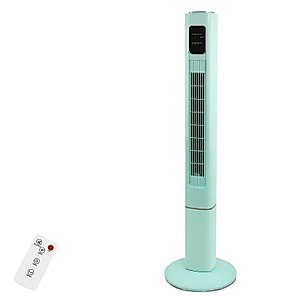 R.W.FLAME Tower Fan with Remote Control, Standing fan for office, Oscillating fan for home with children/pets/elders, Time Settings,LCD display,45W, Oscillation, 47", Green