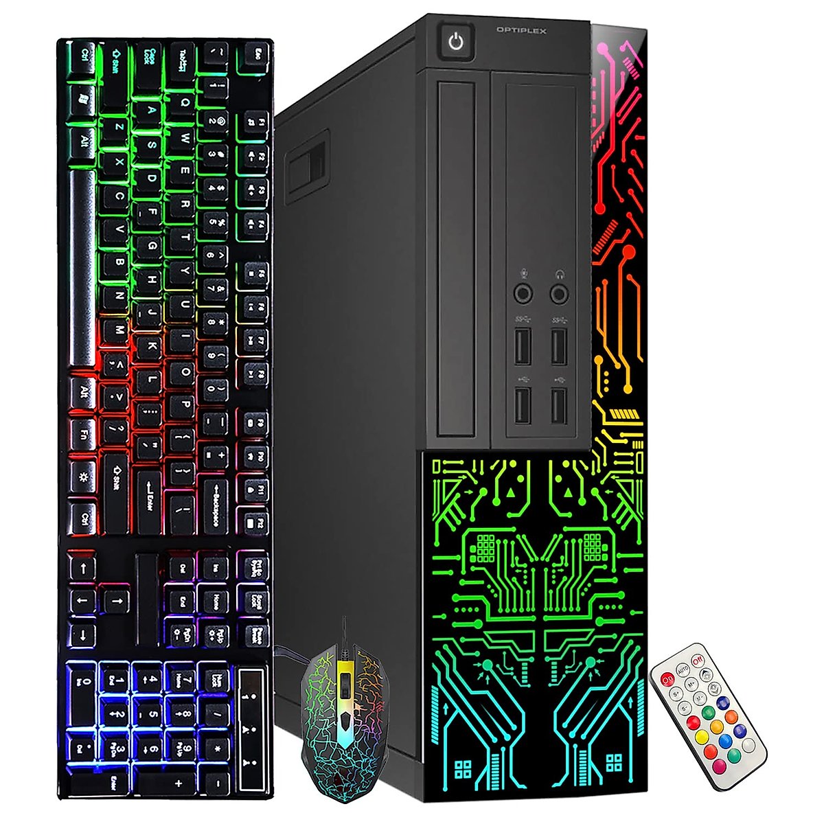 Dell OptiPlex Desktop Computer | Quad Core Intel i5 Up to (3.6GHz) | 16GB DDR3 RAM 1TB SSD | RGB Gaming Keyboard & Mouse | AMD RX 550 4GB GDDR5 | RGB Light PC | WiFi Windows 10 (Renewed)