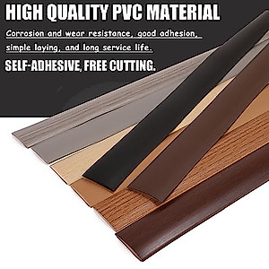 Vinyl Floor Transition Strip 2" Wide, Self-Adhesive, Flat, Laminate Floor Strip with Strong Backing (6.56Ft,Grey Wood)