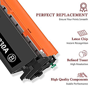 Toner Kingdom Compatible Toner Cartridge Replacement for HP 30A CF230A 30X CF230X for Pro MFP M227fdw M203dw M227fdn M227sdn M227 M203dn M203d M203 Printer (Black, 4-Pack)