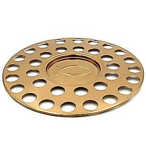 Communion Tray | Stackable | Base, Disk with Bread Plate Integrated and Cover | Stainless Steel | Brass Tone | Capacity for 33 Cups