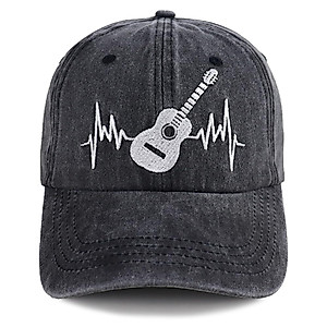 OASCUVER Guitar Accessories for Men Women, Cool Music Decor for Musicians, Guitar Birthday Gifts for Music Lovers, Guitar Player Hat, Music Themed Baseball Cap Black