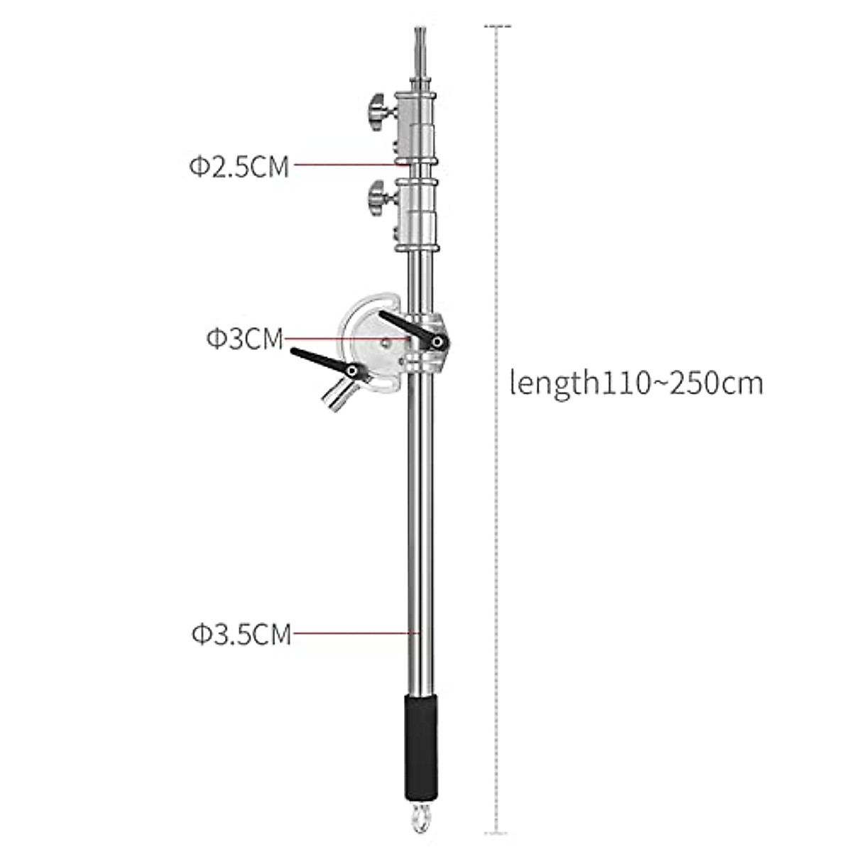 Heavy Duty Extension Boom Arm Bar for Photography C Stand and Light Stand,Adjustable 3.6-8.2ft Crossbar Holding Arm with Sand Bag for Softbox,Studio Strobe,Monolight,LED Video Light,Reflector ect.