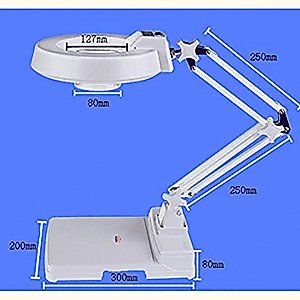 SFMZCM Desktop Magnifier Lamp with Light |Adjustable Arm Magnifier Lamp Light Magnifying Glass Lens Diopter Folding Magnifier