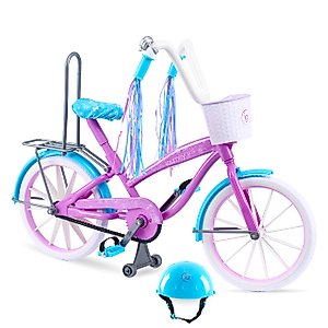 Journey Girls Bike with Helmet, Streamers, Basket, and Wheels that Roll for 18-Inch Journey Girls Doll, Kids Toys for Ages 6 Up by Just Play