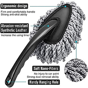Shopping GD Multi-Functional Car Duster Cleaning Dirt Dust Clean Brush Dusting Tool Mop Gray Car Cleaning Products