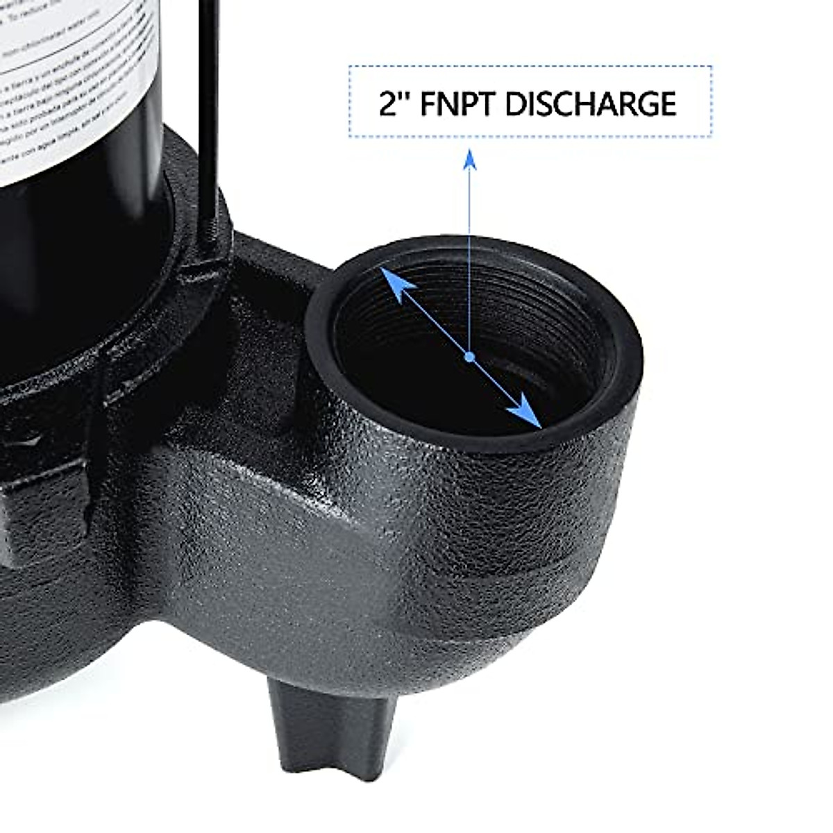 RainBro 1/2 HP Cast Iron Submersible Sewage Pump With 10 ft. Piggy Back Tether Float Switch, Model# CSE050