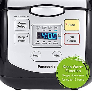 Panasonic SR-ZC075K 4-Cups (Uncooked) Rice Cooker & Multi-Cooker, Black