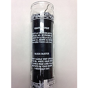 PHIMINNEX Block Buster/Block Breaker 7 Day Unscented Black Candle in Glass (Rompe Bloque)