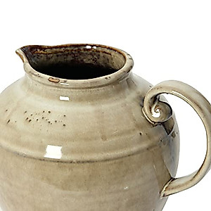 Creative Co-Op Stoneware, Reactive Glaze Pitcher, 8" L x 7" W x 7" H, Greige