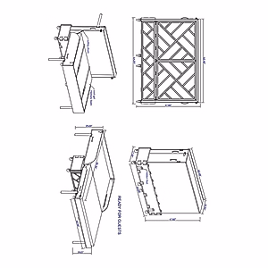 RoomAndLoft Queen Size Mobile Murphy Cabinet Bed in Solid Wood, in Brown, No Box Spring Needed, Pre-Assembled