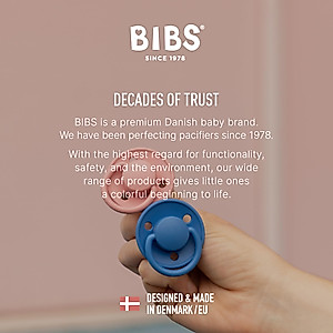 BIBS Pacifiers - De Lux Collection | BPA-Free Baby Pacifier | Made in Denmark | Set of 2 Ivory/Sage Color Premium Soothers | Size One Size