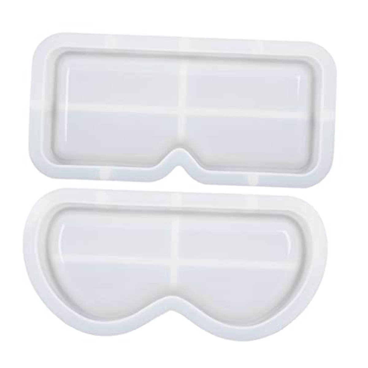 VILLCASE 4 Pcs Resin Glasses Holder Silicone Square Mold Candle Silicone Mold Coaster Resin Mold Candle Resin Mold Jewelry Storage Tray Molds Glasses Tray Resin Mold Silicone Tray Mold