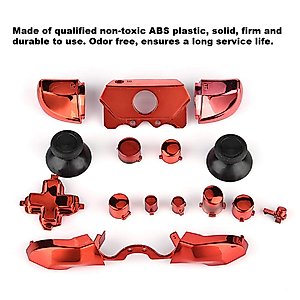 Controller Mods, Thumbsticks ABXY Buttons Replacement Parts for Microsoft One One S X Controller(Red)