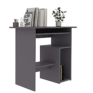 MSLAONXC Desk Gray,Computer Desk,Office Desk,Writing Table,Secretary Desk,Student Desk,Modern Simple Style,Bedroom Table,for Bedroom,Living Room,Workstation,31.5"x17.7"x29.1" Engineered Wood