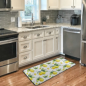 SLHKPNS Lemon Kitchen Rug Non-Slip Lemon Kitchen Mat Rug Comfort Runner Doormat 39x20 Inch Soft Floor Mat for Home Kitchen Decor