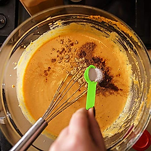 KUFUNG Kitchen Baking Plastic Measuring Spoon &Cups Set for Dry or Liquid (11 pcs, Green)