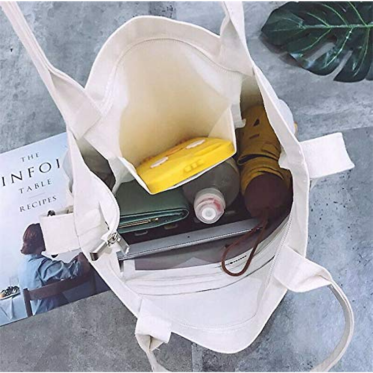 EatingBiting 12.60'' Women Cartoon Lucky Cats Canvas Tote Shopping Handbag Beach Purse Shoulder Bag