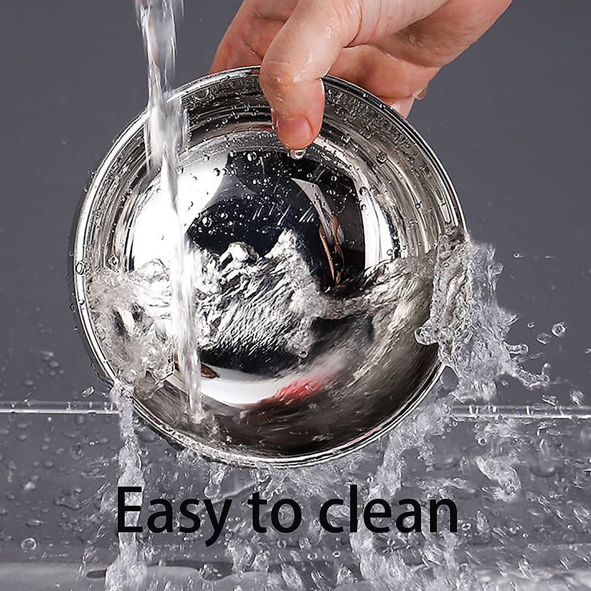 Cedilis 6 Pack 13oz Stainless Steel Bowl, Non-Slip Snack Bowls, Double-walled Insulated Ice Cream Rice Bowl, Multipurpose, Easy to Clean, Great for Kid, Toddler and Adult, Silver