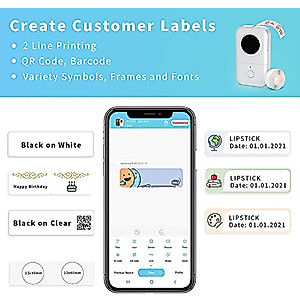 Phomemo Label Maker Machine with Tape D30, Small Office Home Edit Label Maker, Mini Bluetooth Thermal Label Printer, Smart Mobile Pocket Handy Sticker Labeler Printer, Compatible with iOS/Android