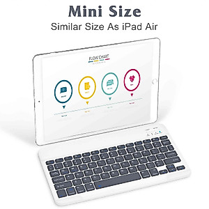 Rechargeable Bluetooth Keyboard and Mouse Combo Ultra Slim for Microsoft Surface Duo 2 and All Bluetooth Enabled Android/PC-Shadow Grey Keyboard with Titanium RGB Led Mouse